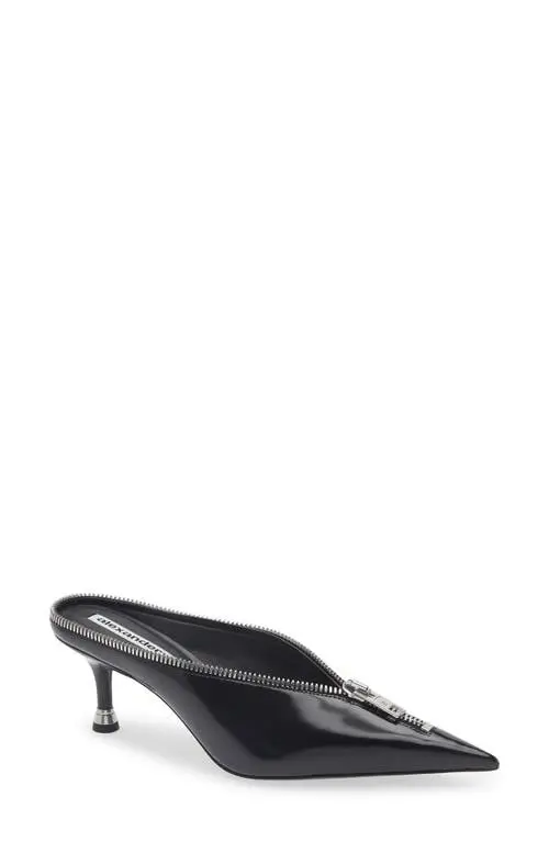 Alexander Wang Akila Zip Pointed Toe Mule Pump