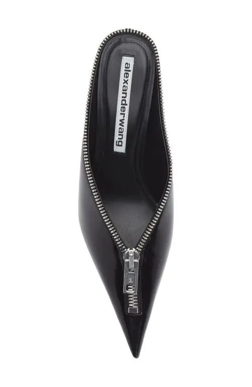 Alexander Wang Akila Zip Pointed Toe Mule Pump