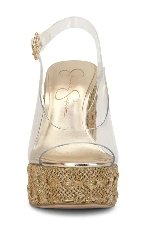 Jessica Simpson Kaliese Slingback Platform Wedge Sandal - Clear