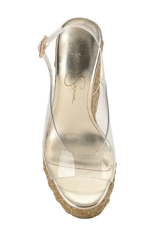 Jessica Simpson Kaliese Slingback Platform Wedge Sandal - Clear