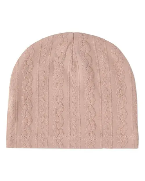 MINIMOI Cotton Jacquard Knit Beanie - Blush Pink