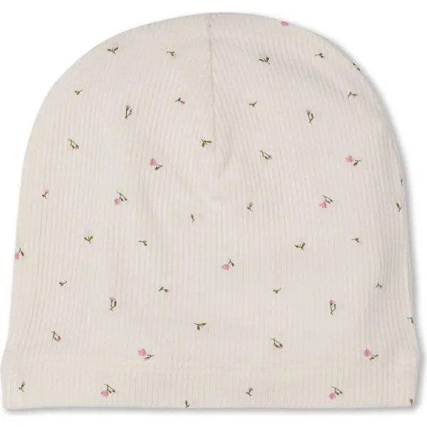 MINIMOI Sprigs Have Sprung Ribbed Beanie - Gardenia-pink