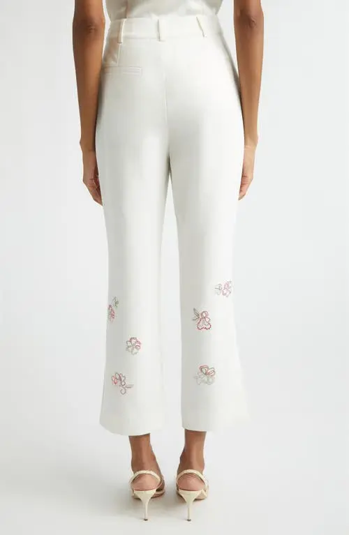 Cinq À Sept Kerry Crystal Studded Crop Pants - Ivory Multi