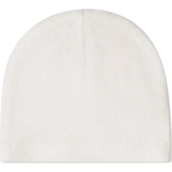 MINIMOI Sweetest Bloom Cotton Textured Beanie - White