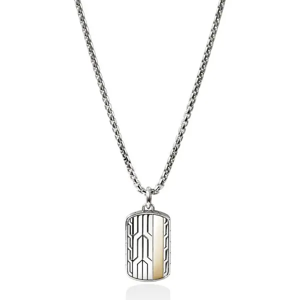 John Hardy Icon 50 Tag Pendant Necklace - Silver And Gold