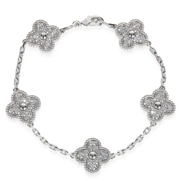 Van Cleef & Arpels White Gold Vintage Diamond Bracelet - White_gold