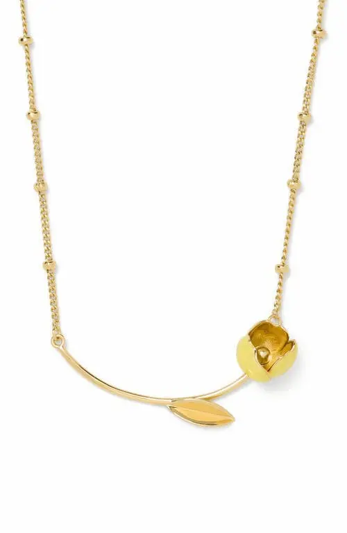 Kate Spade New York Golden Bloom Bar Pendant Necklace - Yellow.