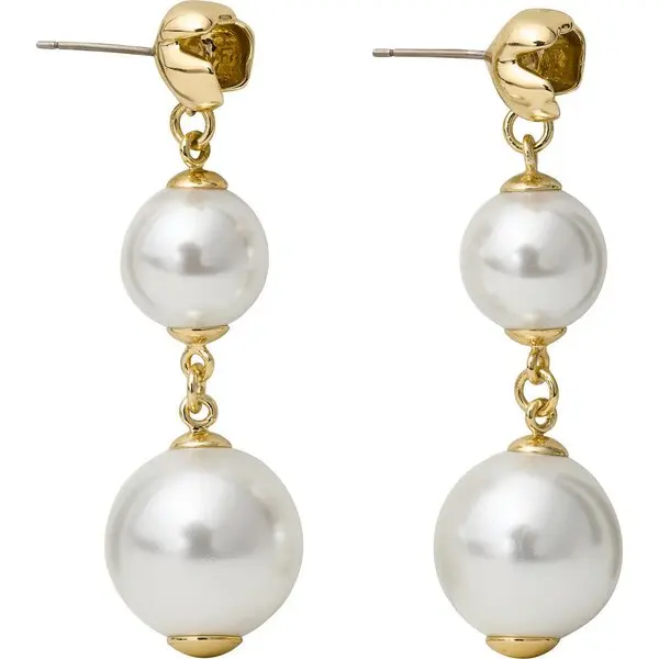 Kate Spade New York Faux Pearl Drop Earrings - Cream/gold