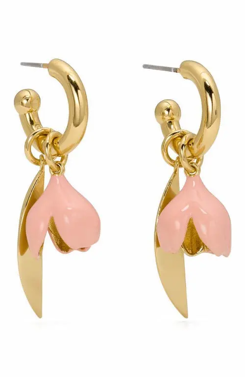 Kate Spade New York Golden Bloom Flower Drop Earrings - Pink.
