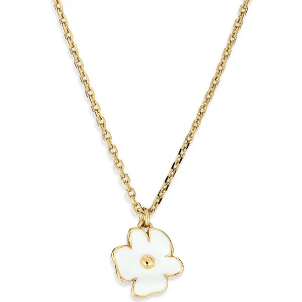 Kate Spade New York Golden Bloom Flower Pendant Necklace - White