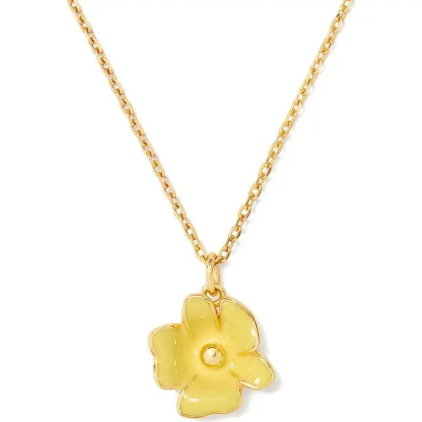 Kate Spade New York Golden Bloom Flower Pendant Necklace - Yellow