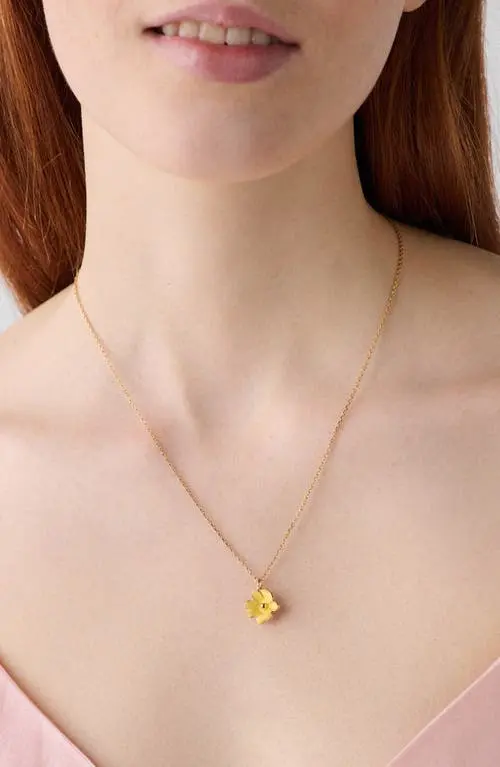 Kate Spade New York Golden Bloom Flower Pendant Necklace - Yellow