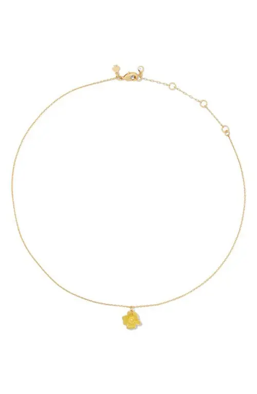 Kate Spade New York Golden Bloom Flower Pendant Necklace - Yellow