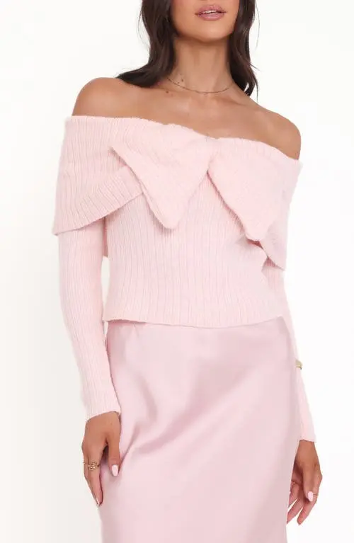 PETAL & PUP Off-the-shoulder Bow Sweater