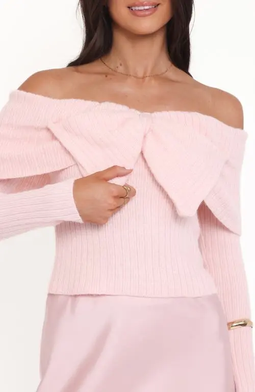 PETAL & PUP Off-the-shoulder Bow Sweater