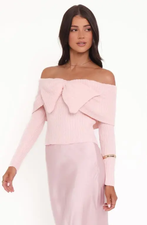 PETAL & PUP Off-the-shoulder Bow Sweater