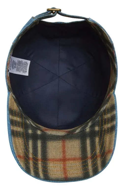 Burberry Equestrian Knight Design Denim Baseball Cap