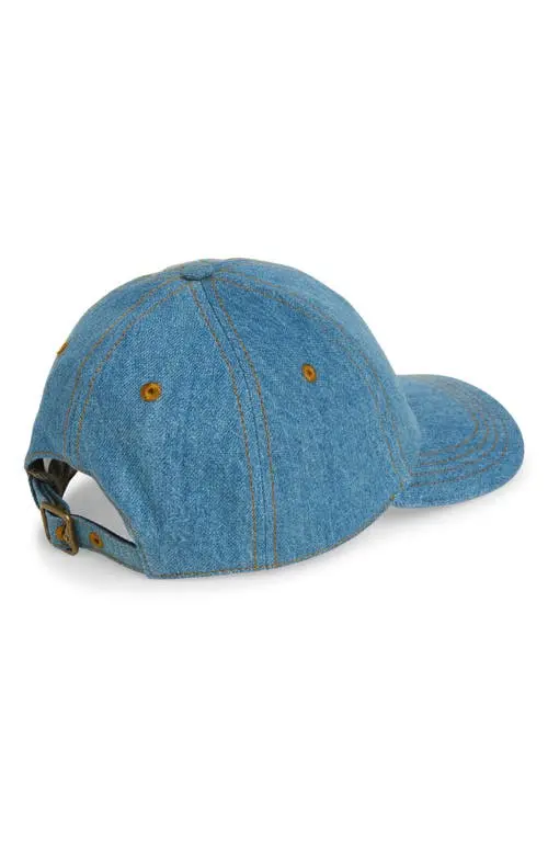 Burberry Equestrian Knight Design Denim Baseball Cap