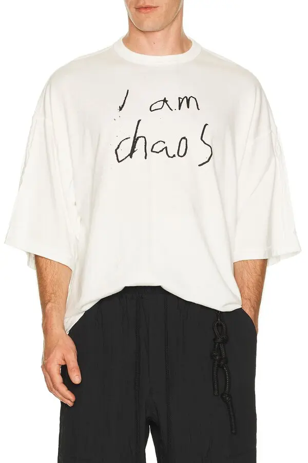 UNDERCOVERISM I Am Chaos Tee In White - Off White