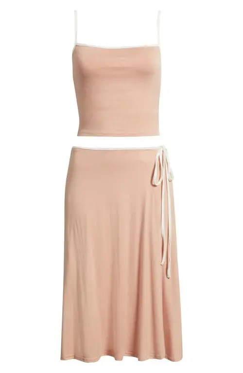 Free People Opal Tank & Skirt Set - Peach Light Combo
