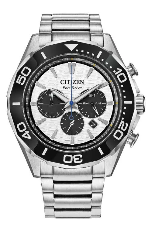 Citizen Endeavor Eco-drive Chronograph Bracelet Watch - Black/silver-tone