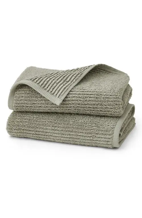 BOLL & BRANCH Turkish Rib Set Of 2 Hand Towels - Sageleaf