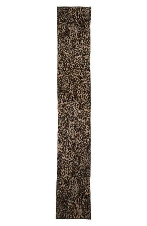 Saint Laurent Leopard Print Mohair & Wool Blend Scarf - Beige/black