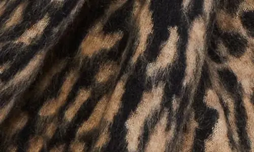 Saint Laurent Leopard Print Mohair & Wool Blend Scarf
