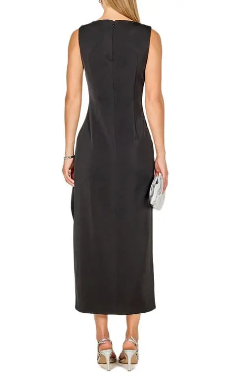 Endless Rose Sleeveless Bow Slit Column Dress