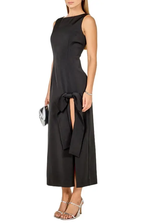 Endless Rose Sleeveless Bow Slit Column Dress