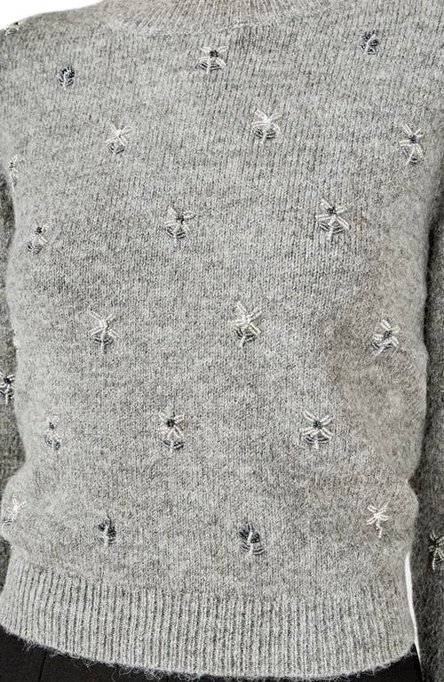 Endless Rose Bead Embellished Crewneck Sweater