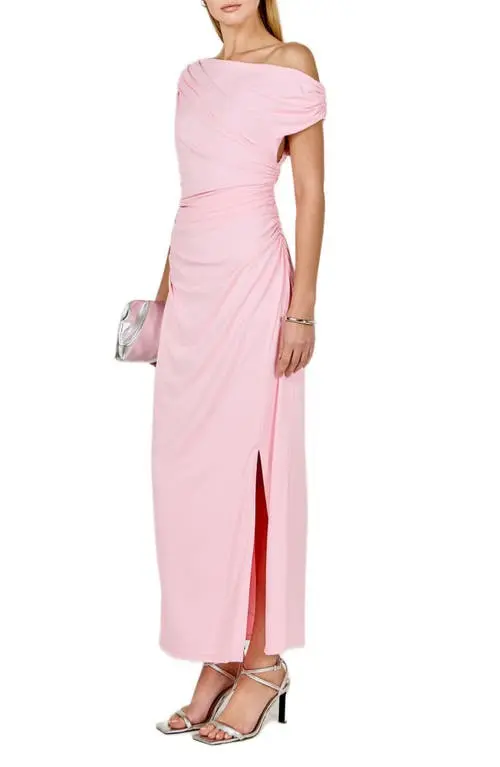 Endless Rose One-shoulder Midi Dress - Baby Pink
