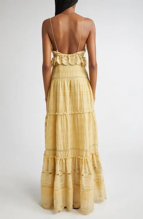 Isabel Marant Étoile Paule Embroidered Maxi Dress - Light Ochre