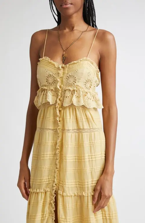 Isabel Marant Étoile Paule Embroidered Maxi Dress - Light Ochre