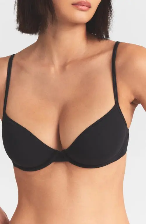 SKIMS Everyday Cotton Underwire Unlined Demi Bra - Onyx