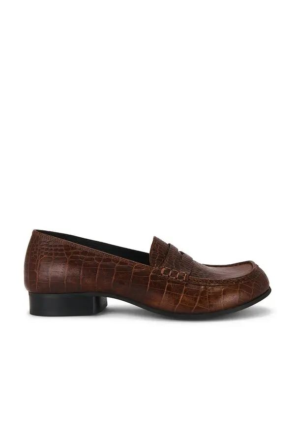 PHILEO 079 Crocodile Embossed Leather Moccasin
