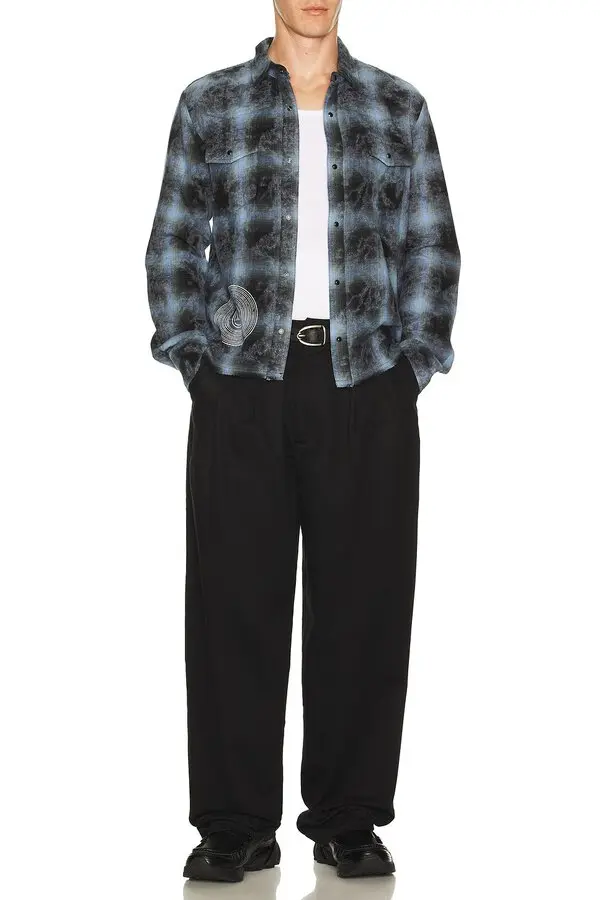 MIDNIGHT RODEO Flannel Shirt In Blue