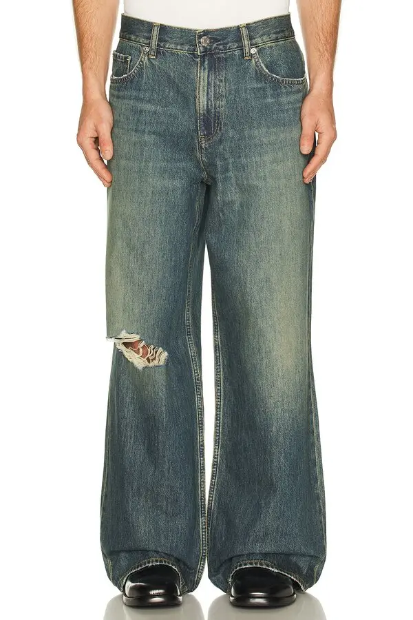 Helmut Lang Destroyed Denim In Blue