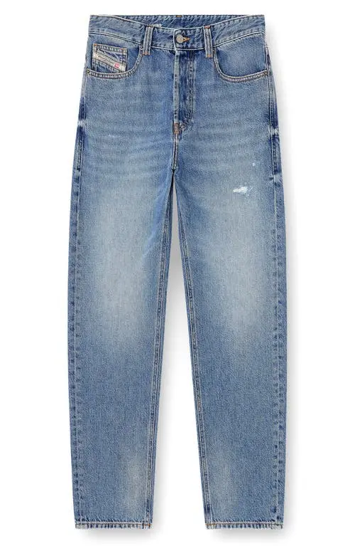 DIESEL® D-macs Distressed Relaxed Straight Leg Jeans - Denim