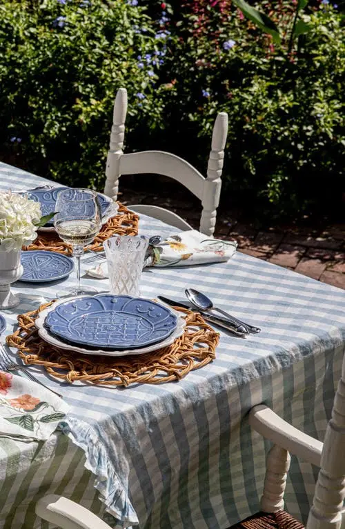 JULISKA Gingham Ruffle Cotton & Linen Tablecloth