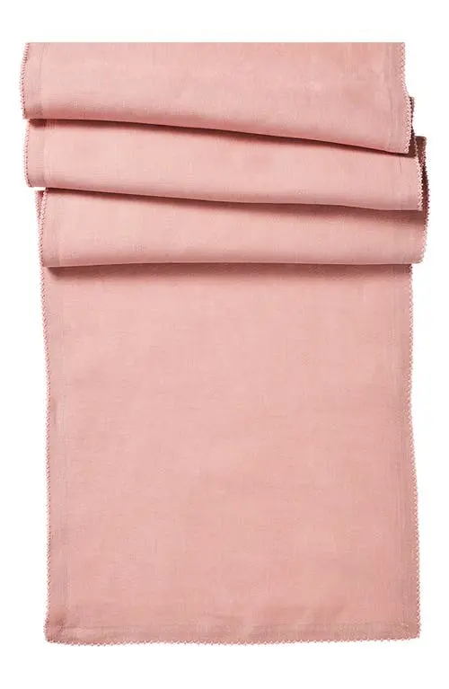 JULISKA Berry Scallop Linen Table Runner - Pink