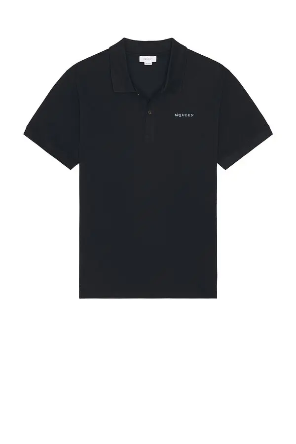 Alexander McQueen Logo Embroidered Polo - Navy