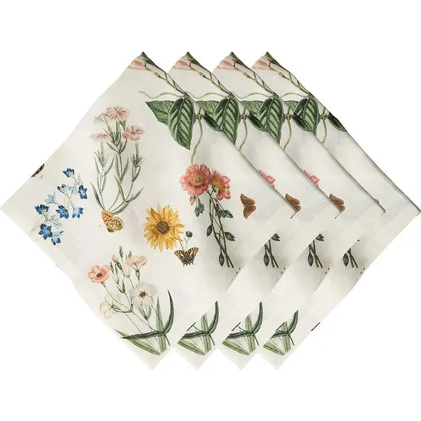 JULISKA Floral Garden Set Of 4 Linen Napkins - Multi