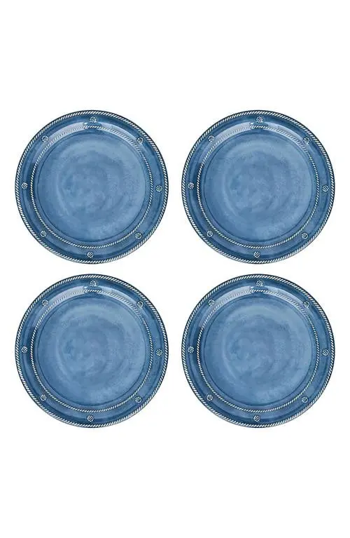 JULISKA Berry & Thread Set Of 4 Melamine Dinner Plates - Ocean