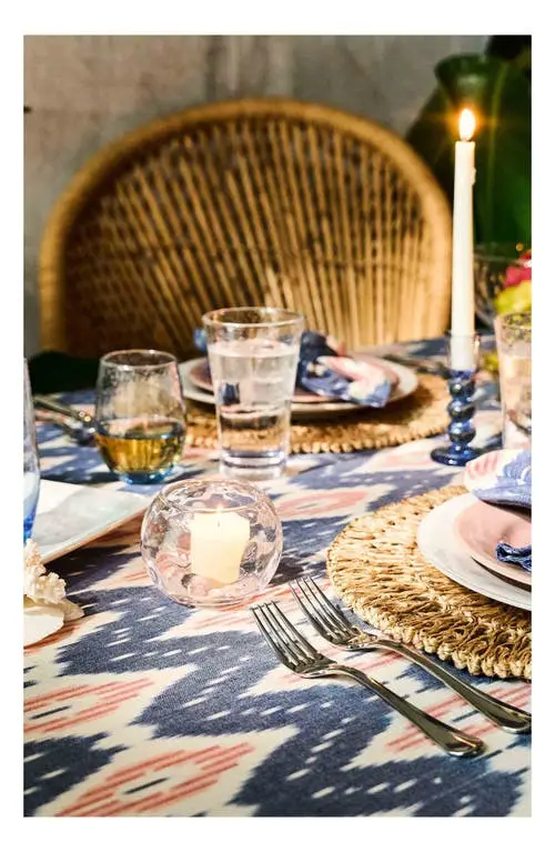 JULISKA Ikat Cotton Tablecloth
