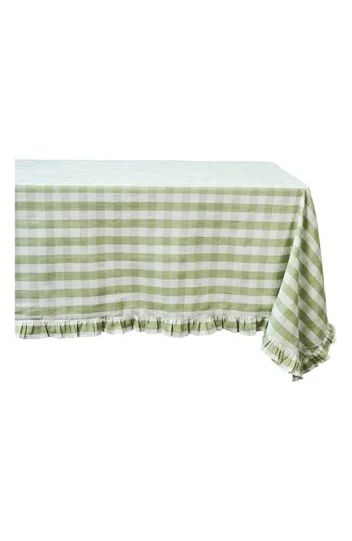 JULISKA Gingham Ruffle Cotton & Linen Tablecloth - Seagrass