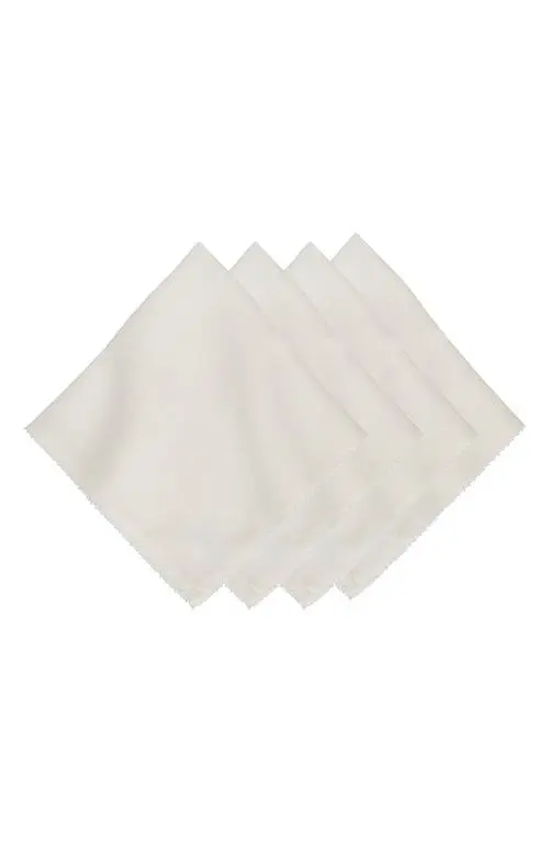 JULISKA Set Of 4 Berry Scallop Linen Napkins - White