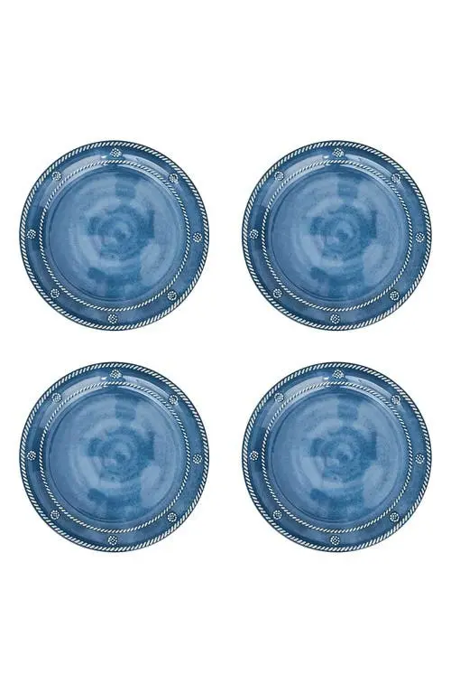 JULISKA Berry & Thread Set Of 4 Melamine Dessert Plates - Ocean