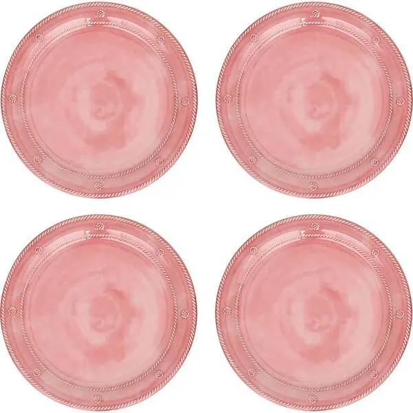 JULISKA Berry & Thread Set Of 4 Melamine Dinner Plates - Coral