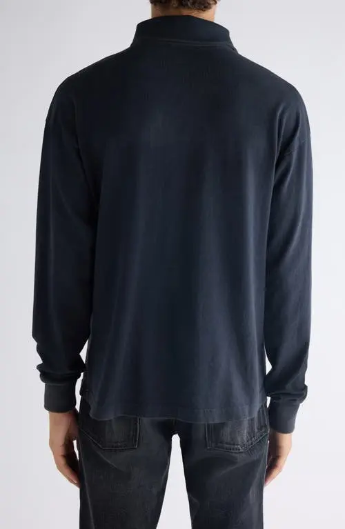 Acne Studios Embroidered Logo Quarter Zip Pullover - Black